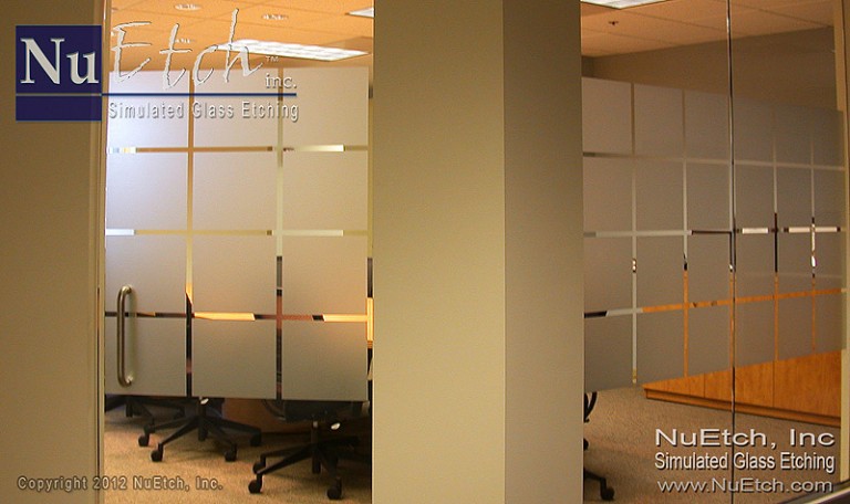 Privacy on Conference Room Glass Panels and Doors - NuEtch Art for Glass