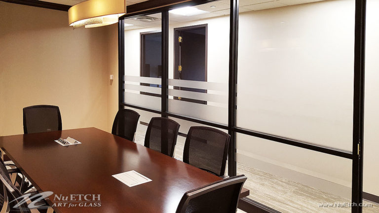 Privacy on Conference Room Glass Panels and Doors - NuEtch Art for Glass